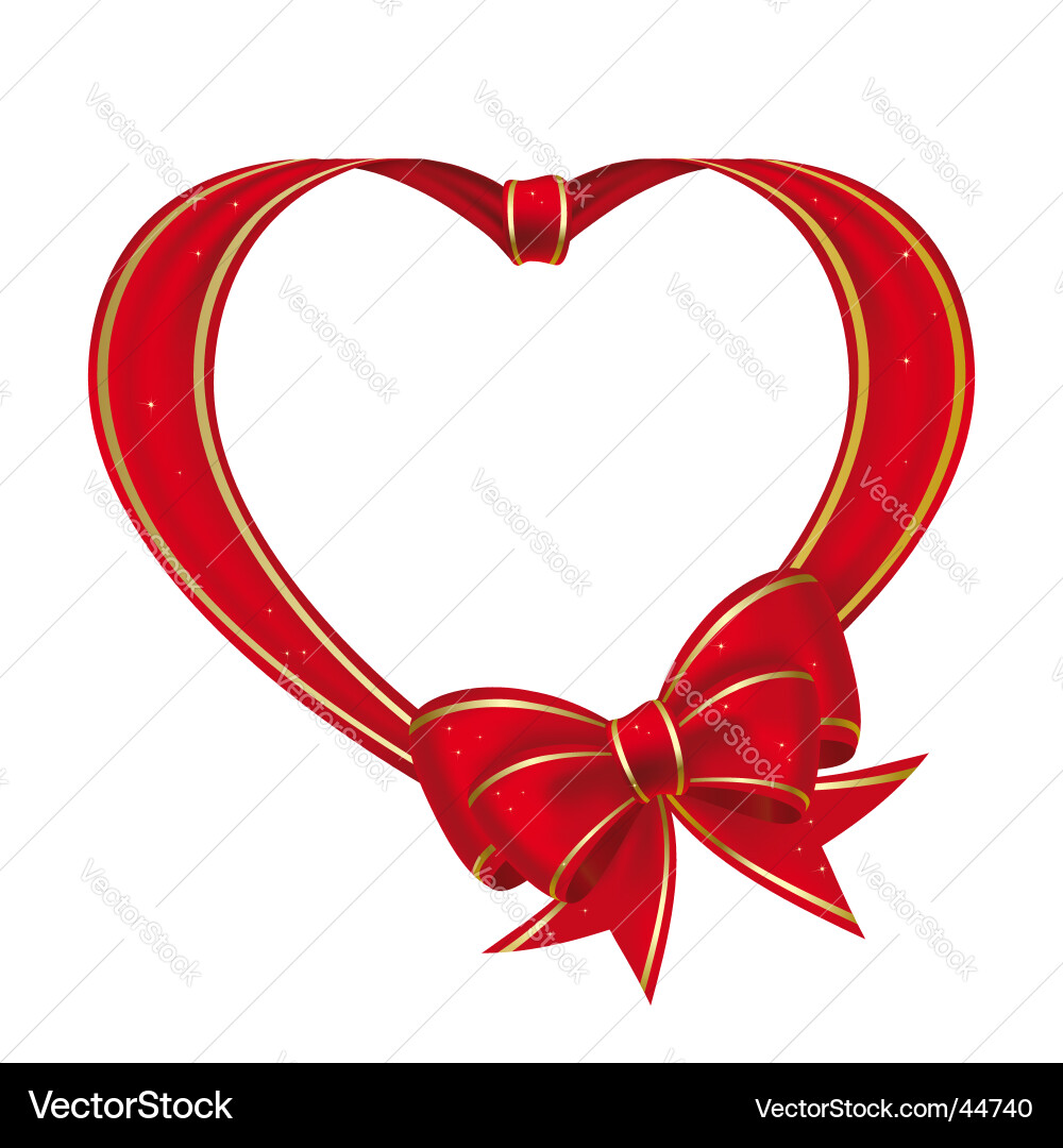 Ribbon heart Royalty Free Vector Image - VectorStock