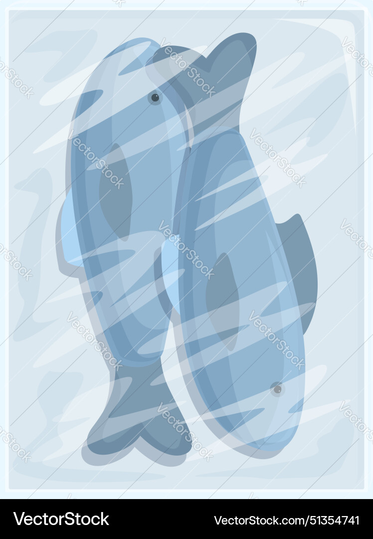 Abstract fish artwork on blue watercolor Vector Image