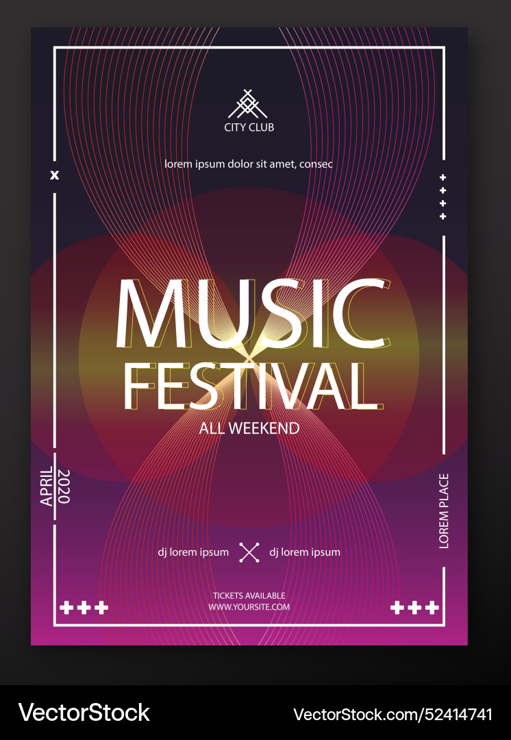 Abstract music poster template design Royalty Free Vector