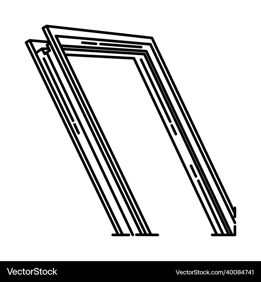 Aluminium door frame icon doodle hand drawn Vector Image