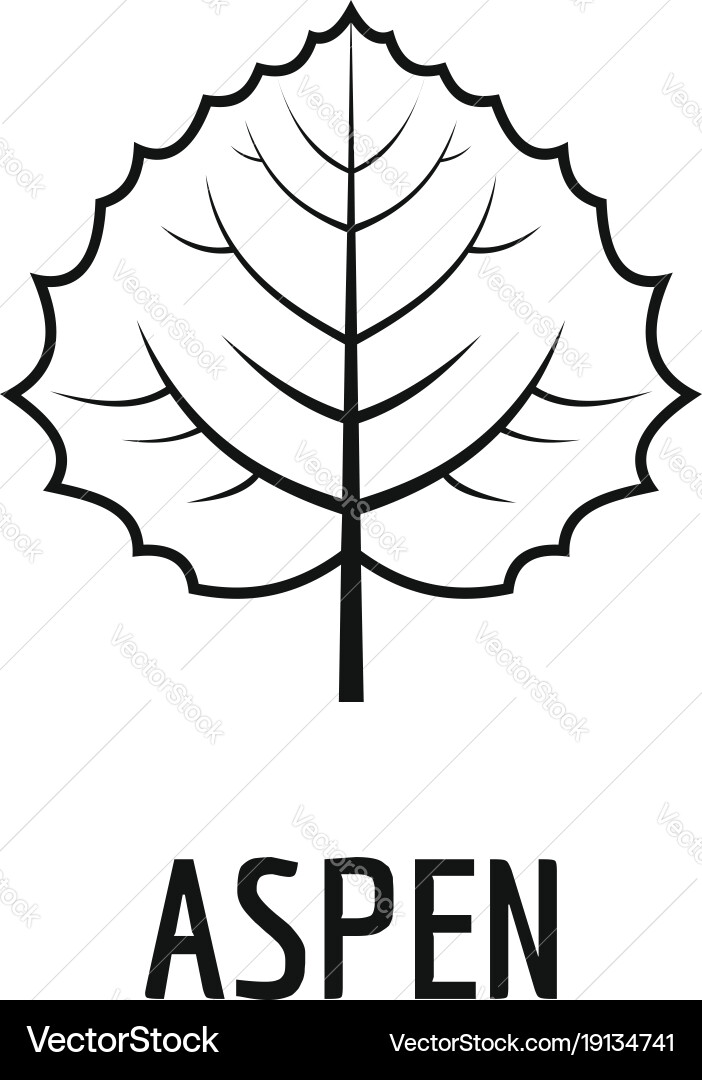 Aspen leaf icon simple black style Royalty Free Vector Image