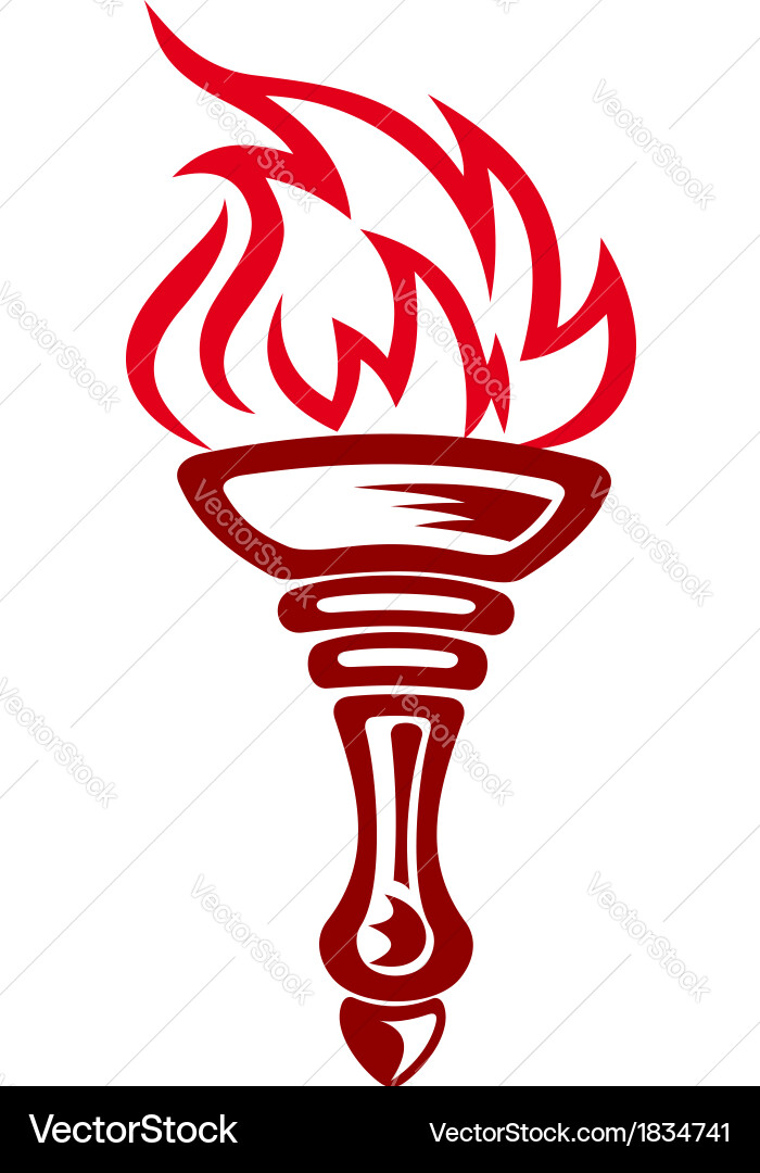 Burning torch Royalty Free Vector Image - VectorStock