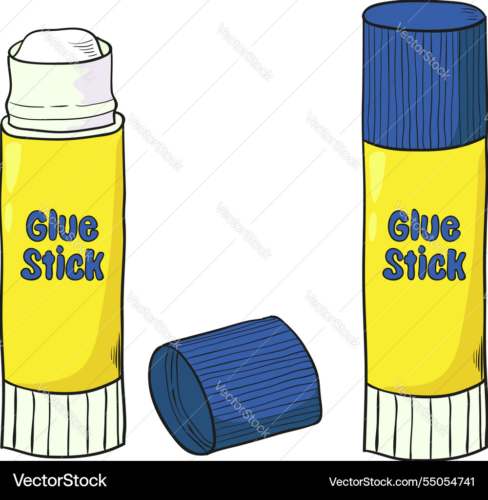 Cartoon glue stick isolated on white Royalty Free Vector