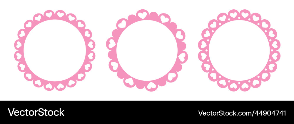 Circle scalloped frame edge round shape Royalty Free Vector