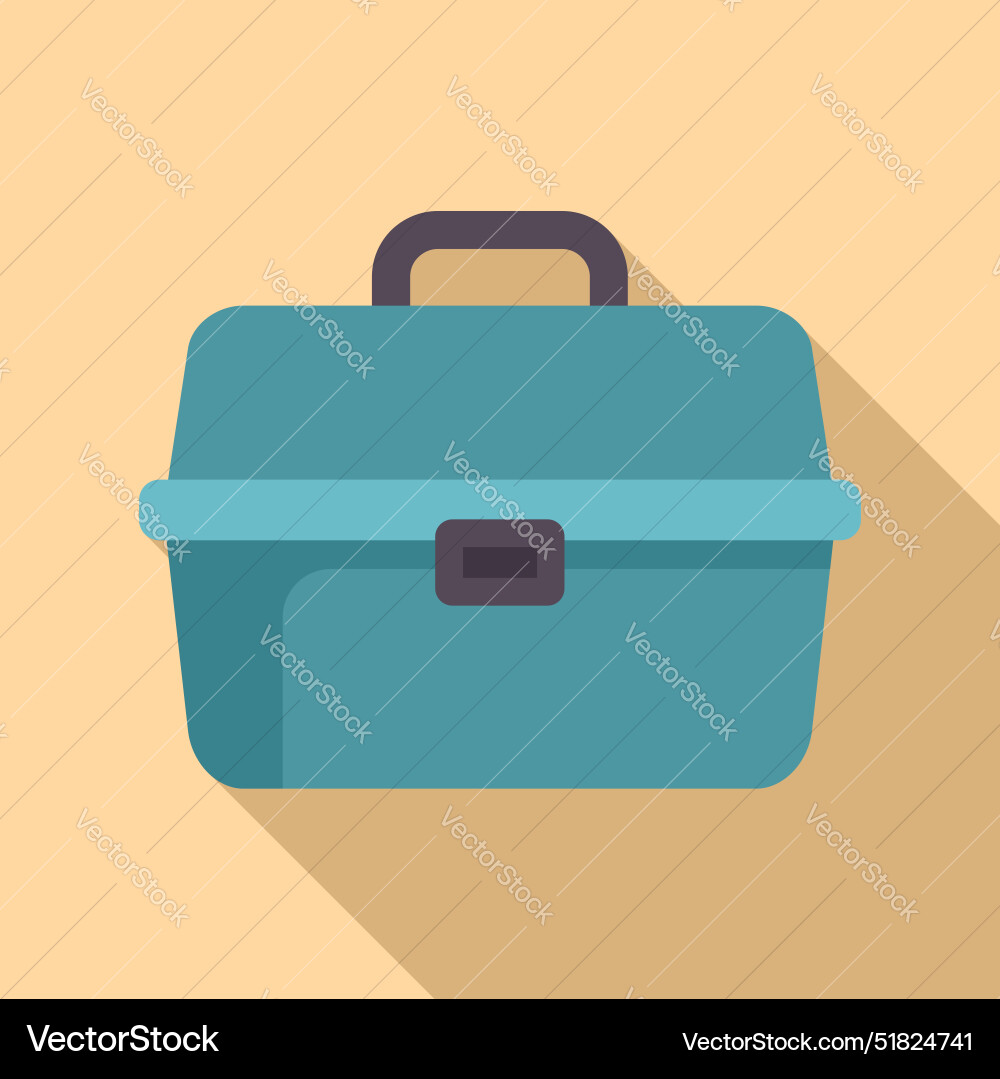 Closed empty plastic toolbox with handle for Vector Image