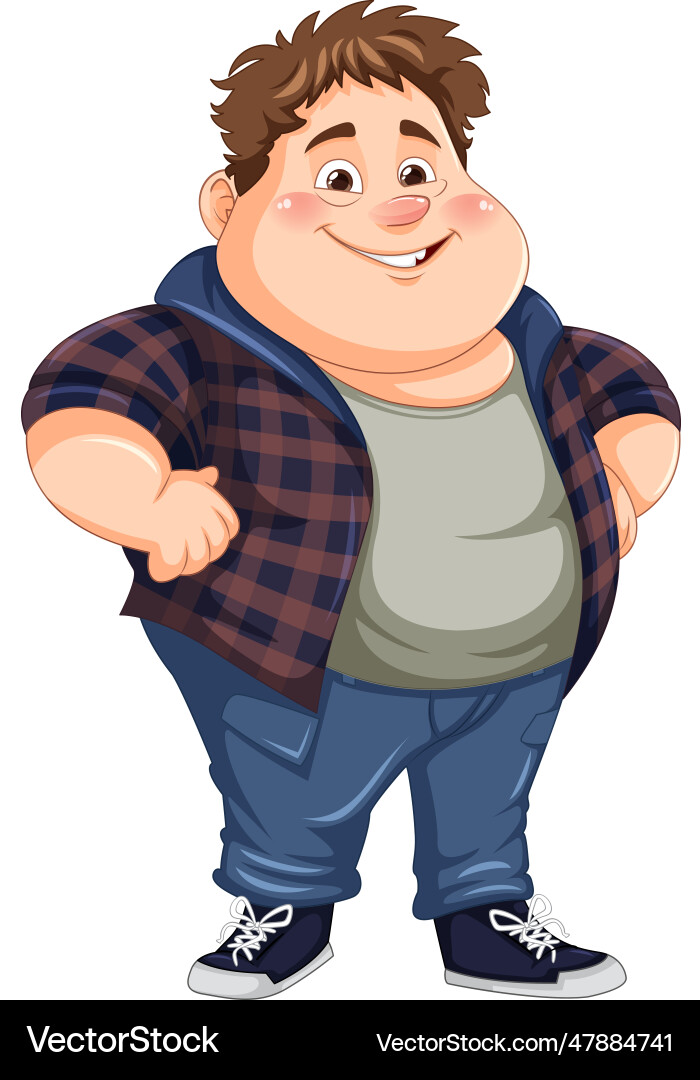Cute chubby boy cartoon character Royalty Free Vector Image