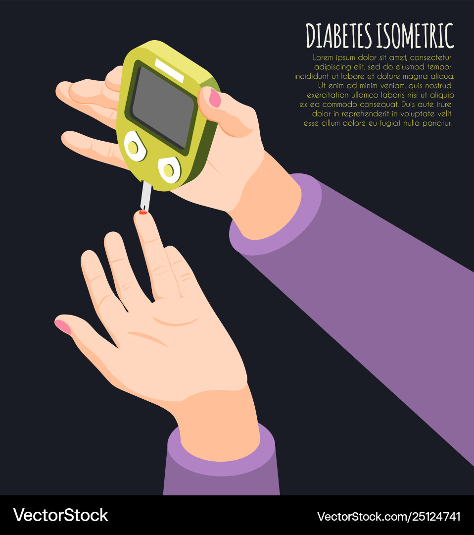 Diabetes diagnostics isometric background Vector Image