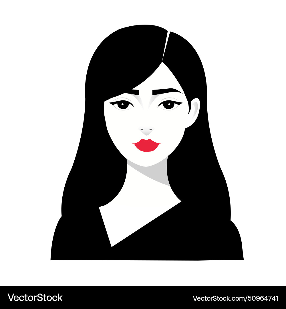 Girl black and white colors Royalty Free Vector Image