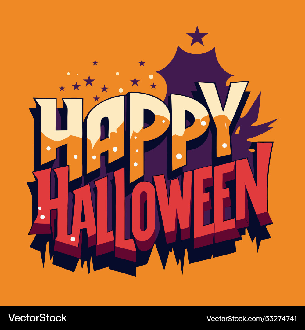 Happy halloween text design Royalty Free Vector Image