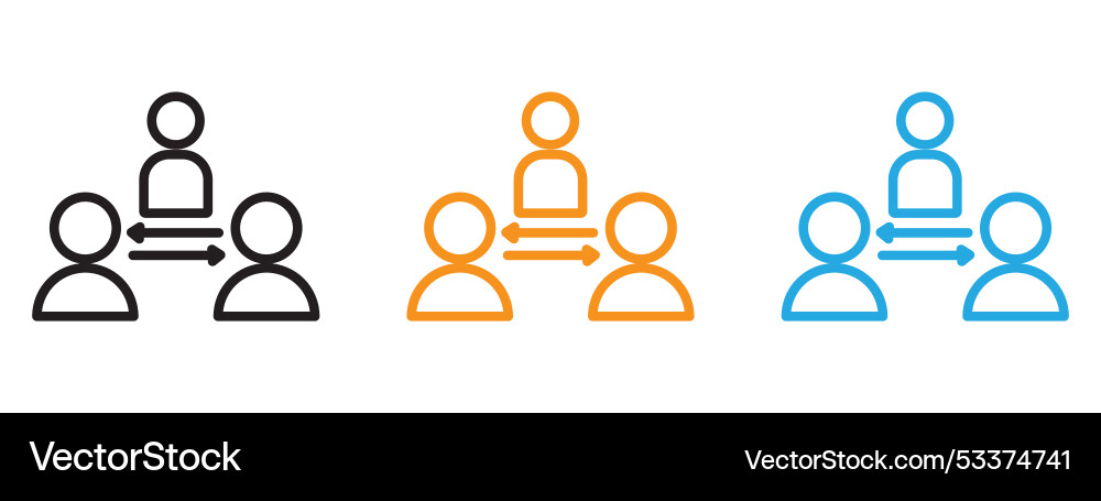 Mediator Symbol dünne Linie gesetzt Lizenzfreier Vektor