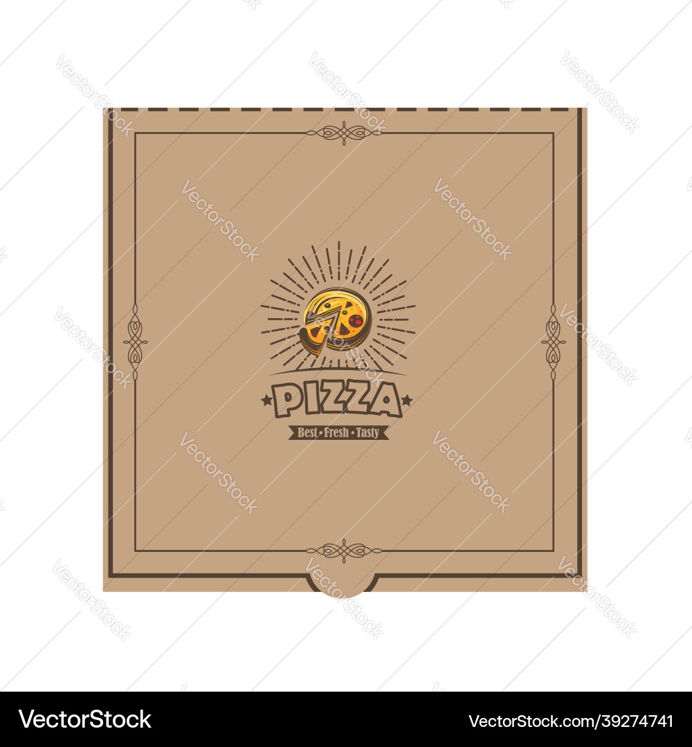 Pizza Box Template Royalty Free Vector Image - VectorStock