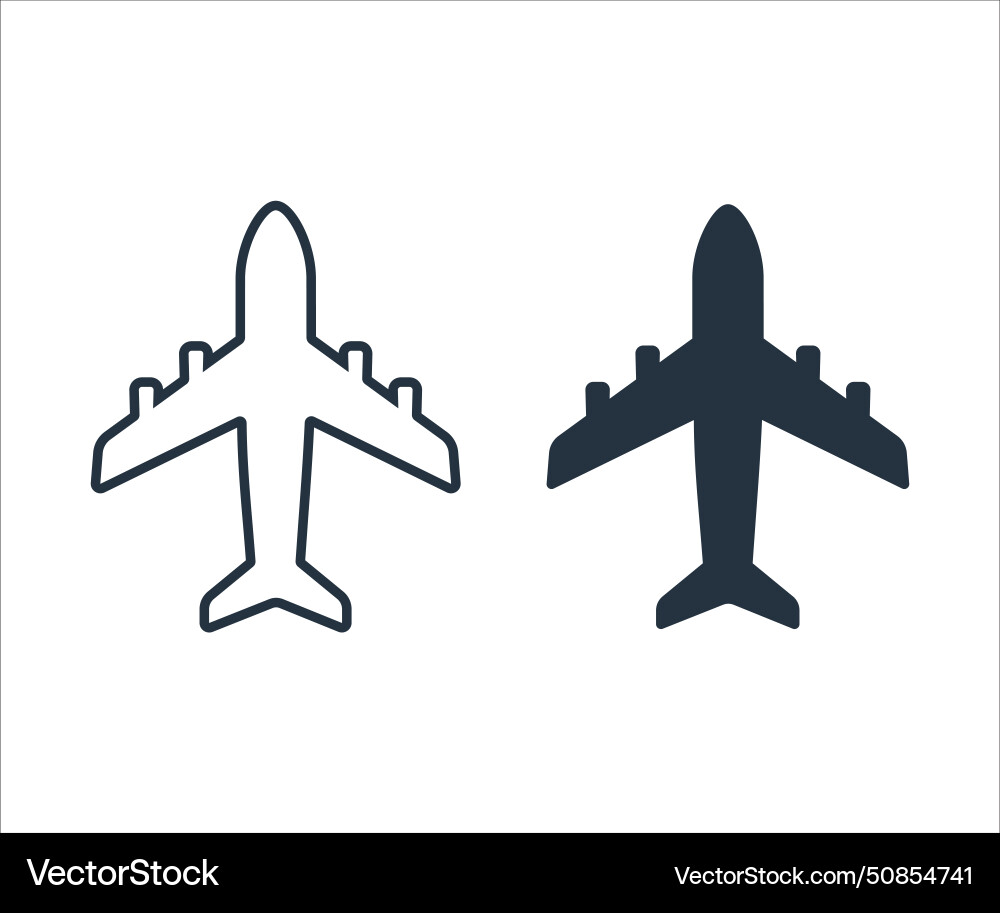 Plane icon set and airplane Royalty Free Vector Image