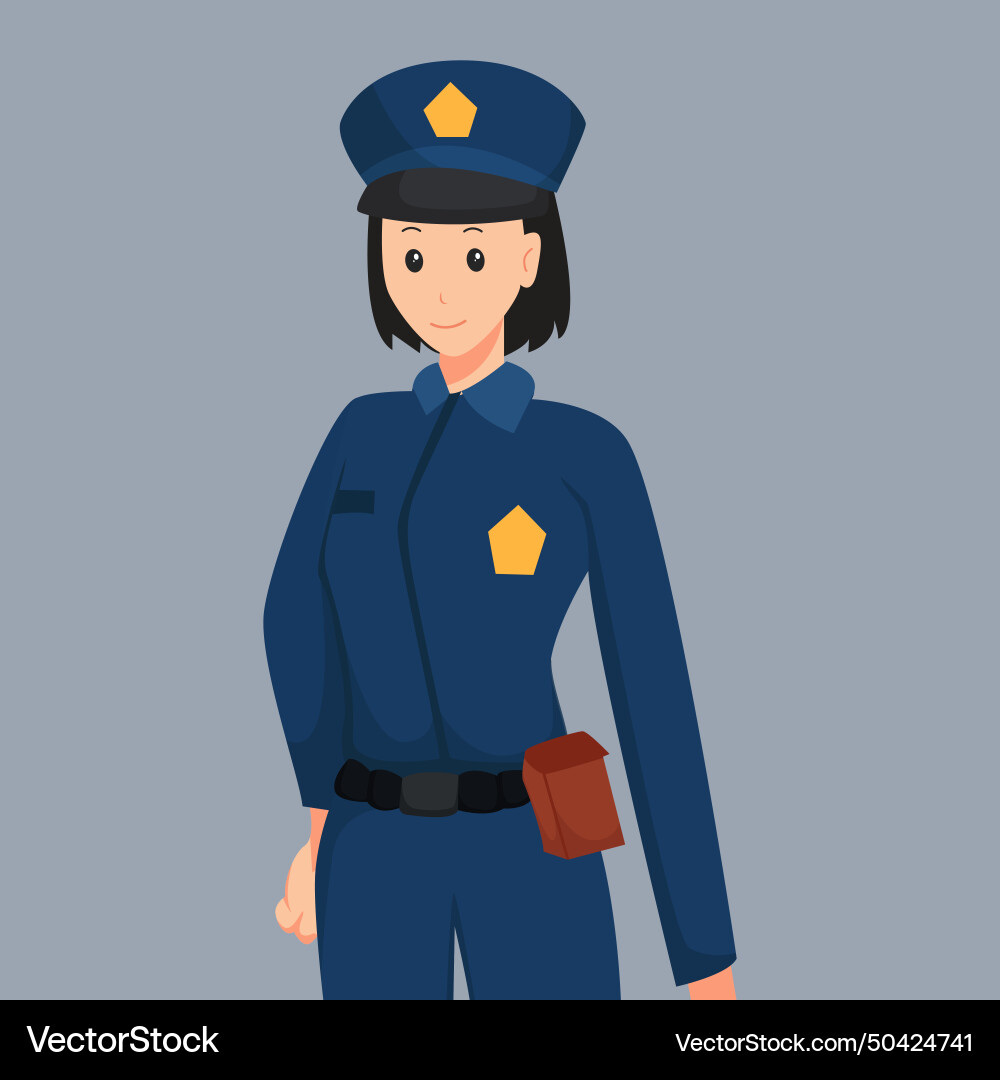 Police woman character design Royalty Free Vector Image