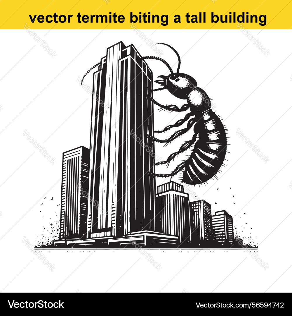 Ai-generated termite destroying skyscraper pest – Royalty-Free Vector ...
