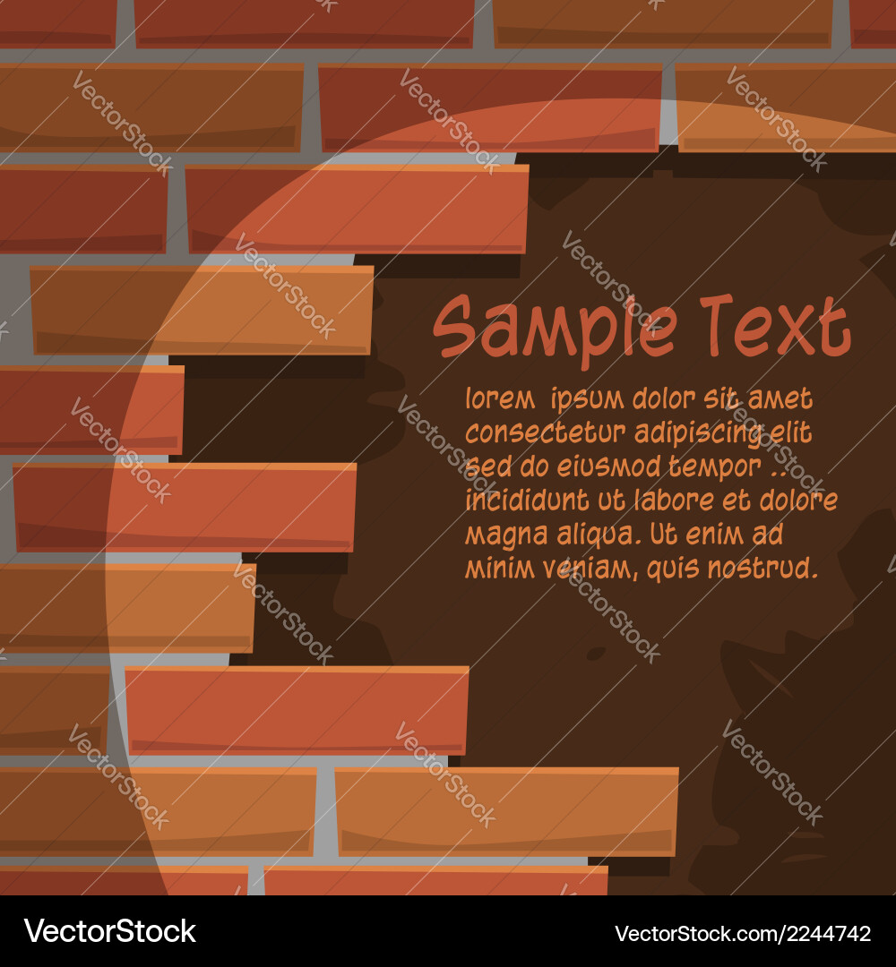 Broken brick wall Royalty Free Vector Image - VectorStock