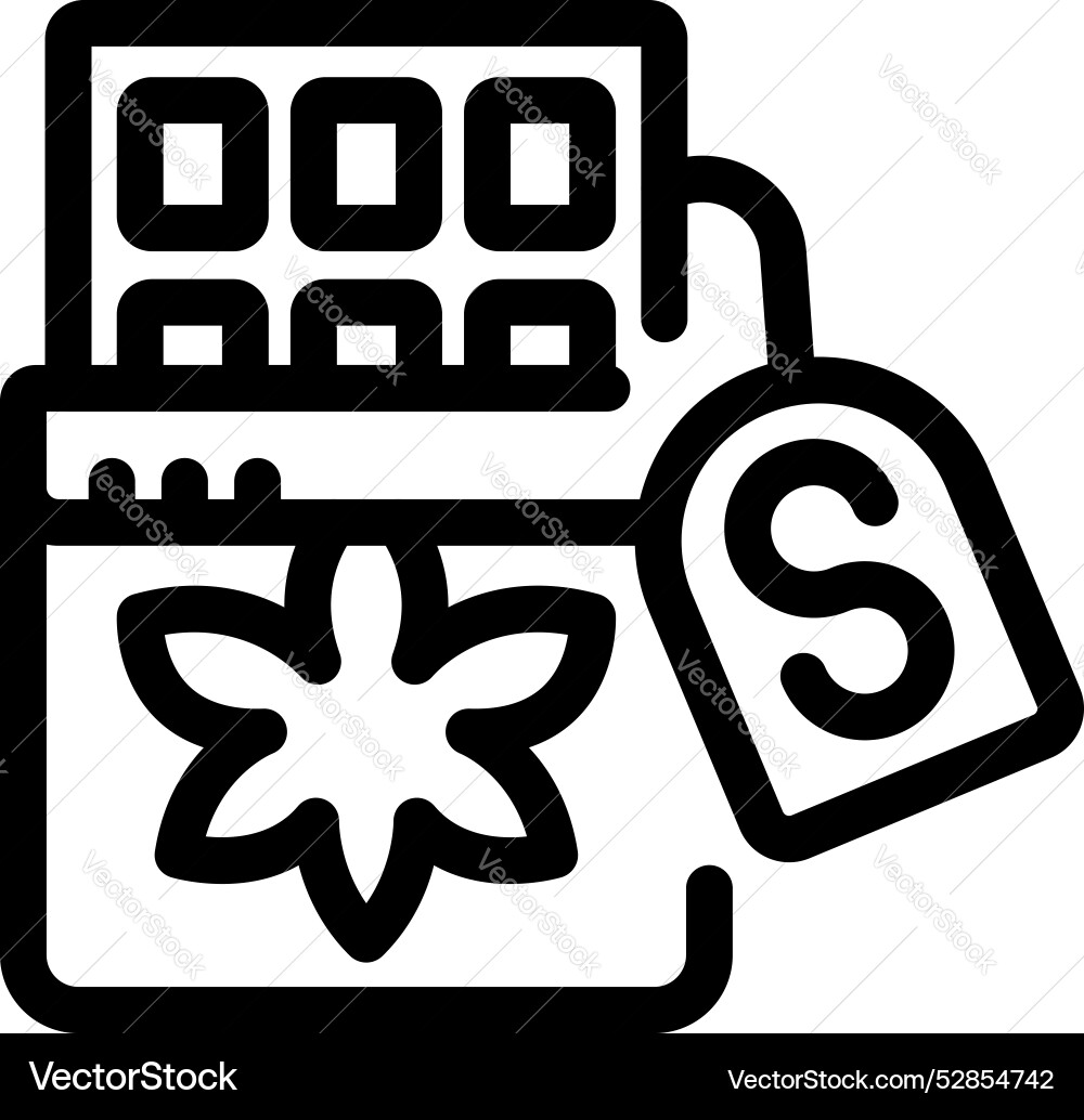 Cannabis chocolate edible package with thc label Vector Image