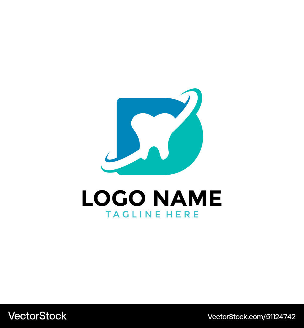 Dental d logo design template Royalty Free Vector Image
