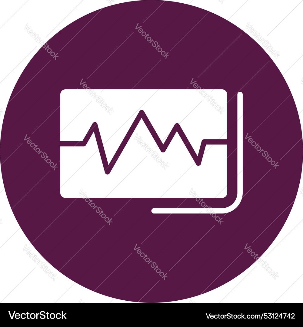 Ecg reading glyph circle icon Royalty Free Vector Image