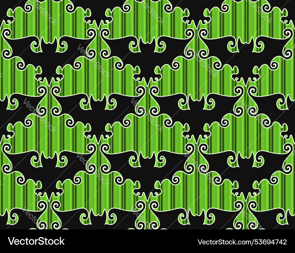 Gothic halloween bats green textured pattern Vector Image