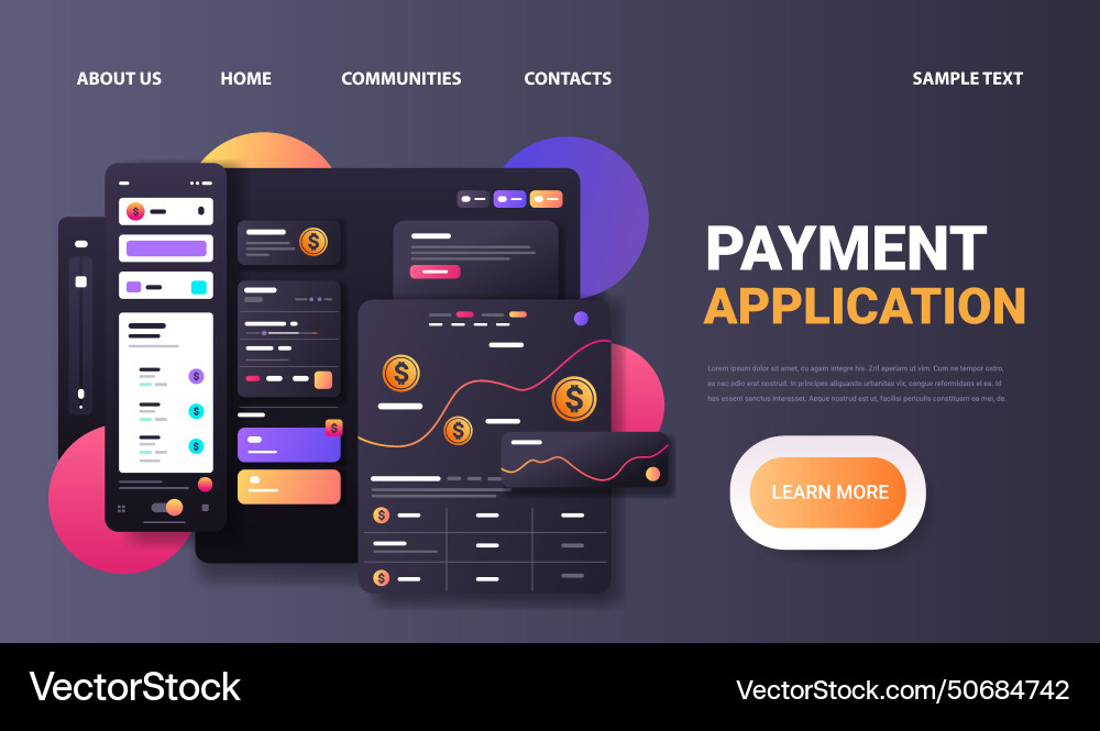 Online banking smart wallet payment application Vector Image