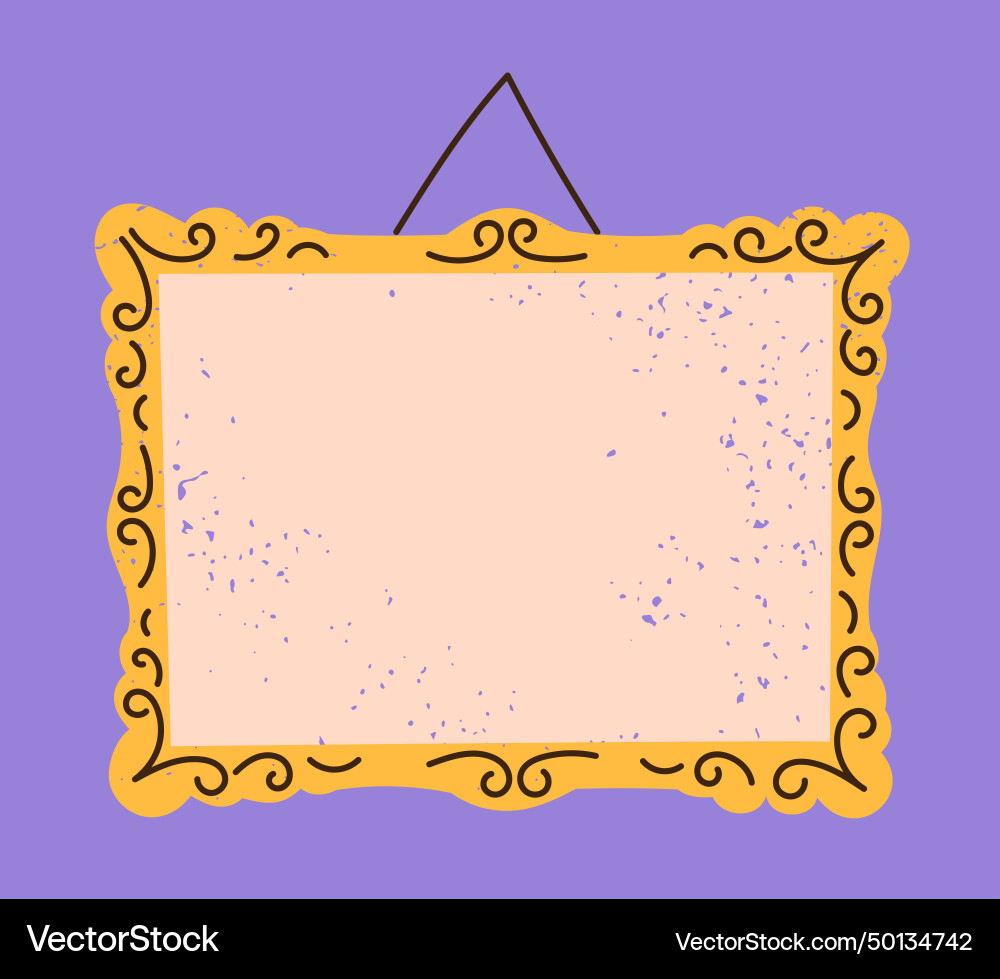 Picture frame hanging on the wall Royalty Free Vector Image
