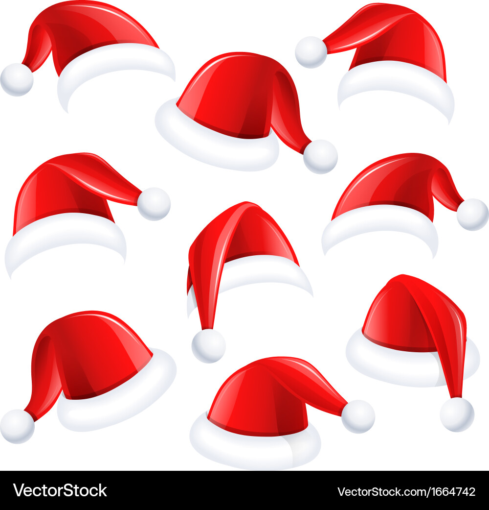 Santa hats Royalty Free Vector Image - VectorStock