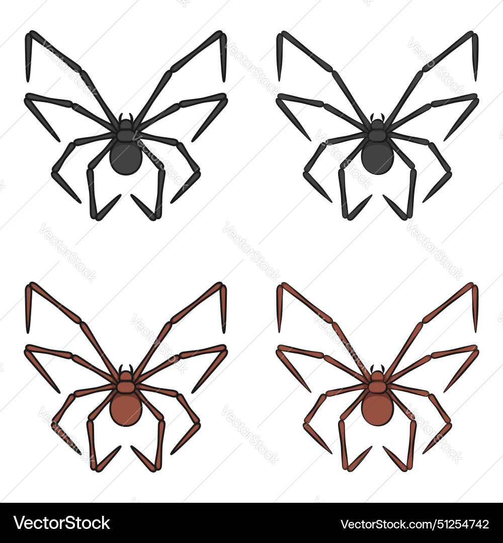 Set of with butterfly shaped spider Royalty Free Vector