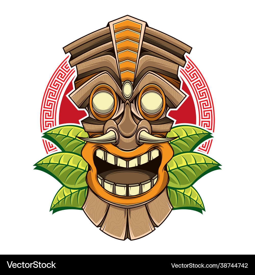Tiki statue logo design Royalty Free Vector Image