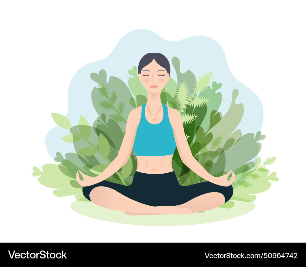 Woman doing yoga Royalty Free Vector Image - VectorStock