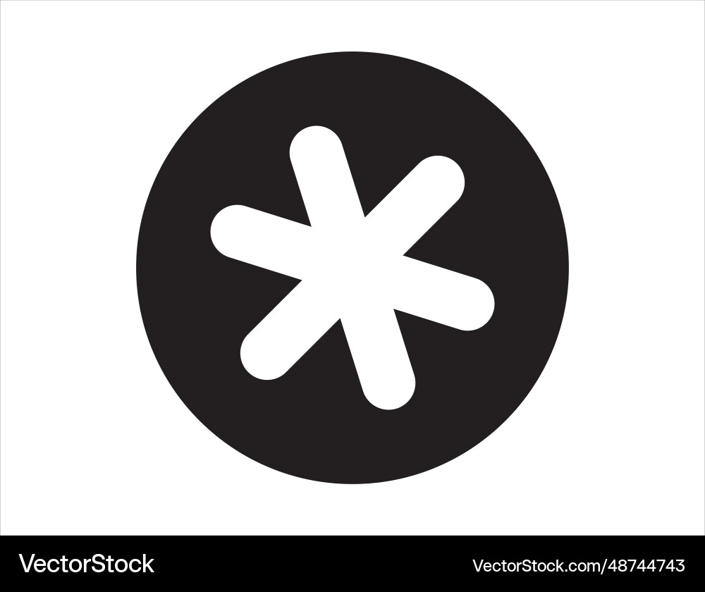 Asterisk sign silhouette art Royalty Free Vector Image