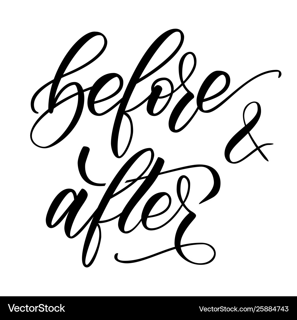 Brush calligraphy before and after Royalty Free Vector Image