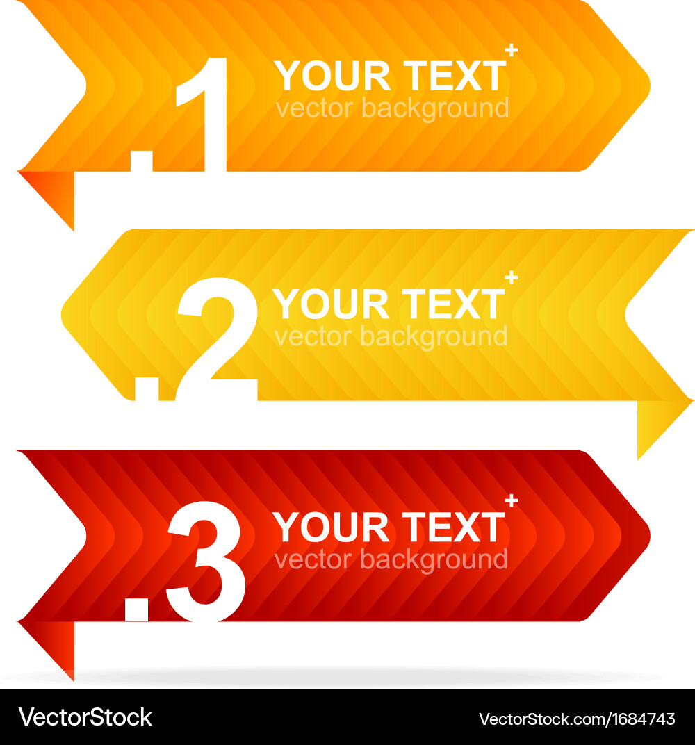 Colorful text box 1234 concept Royalty Free Vector Image