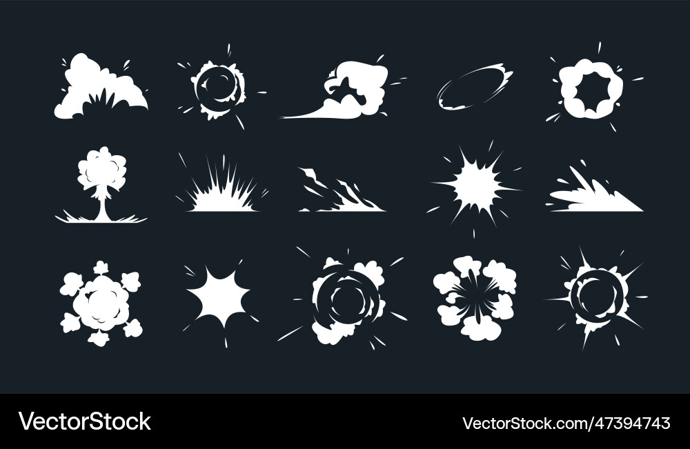 Comic energy explosion explosive speed smoke Vector Image