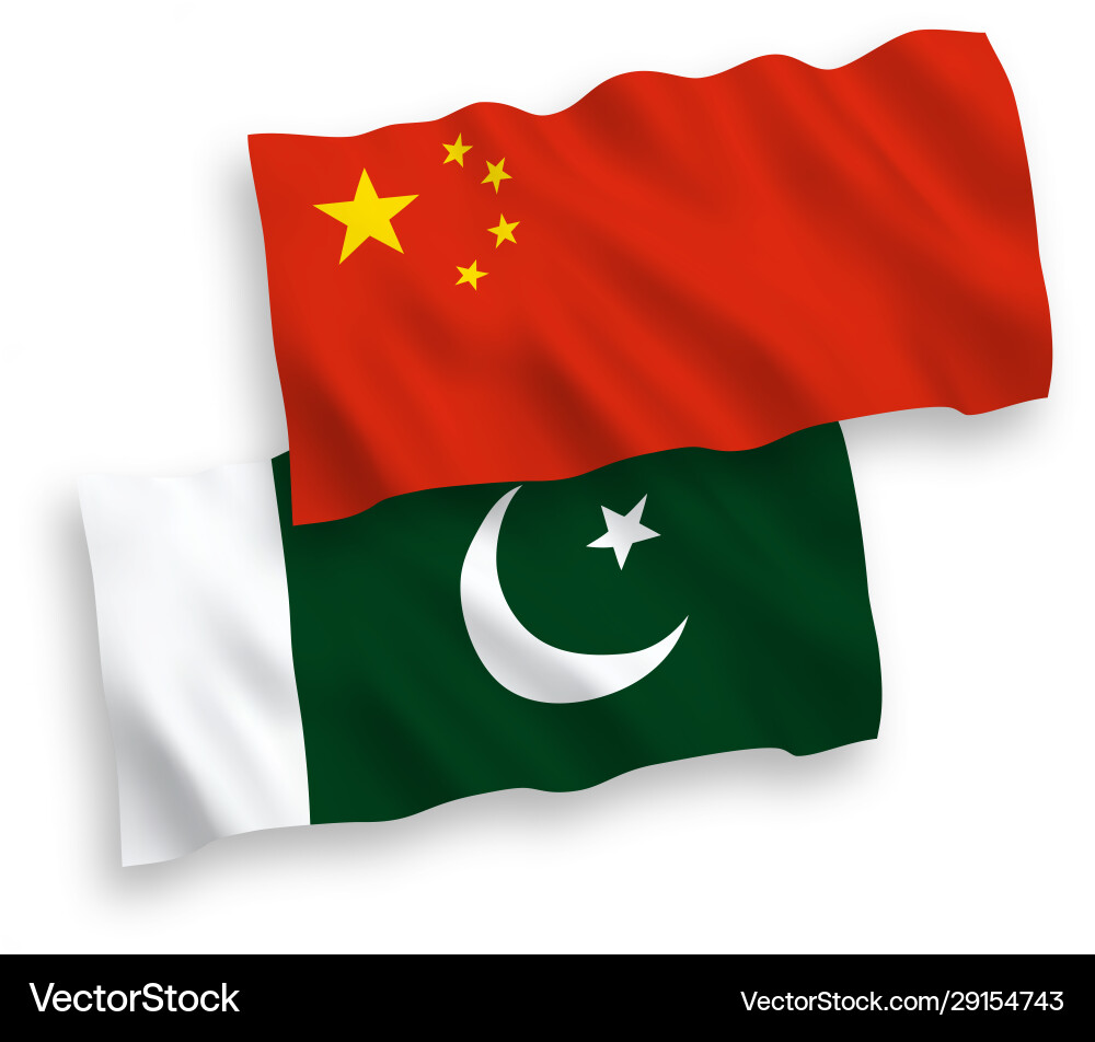 Flags pakistan and china on a white background Vector Image