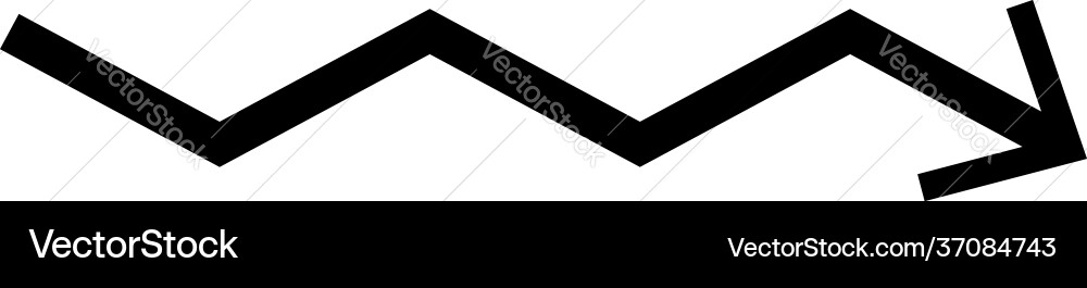 Fluctuating arrow curvy zig-zag criss-cross Vector Image