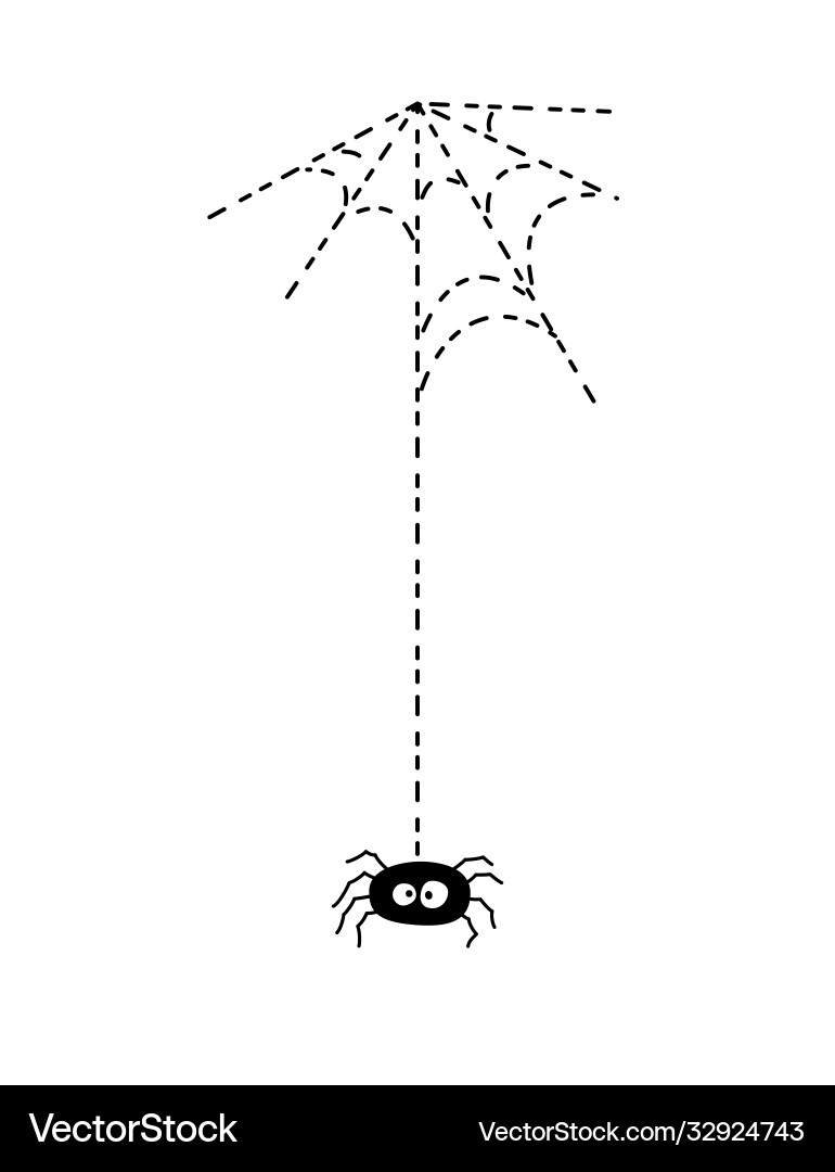 Hanging spider on web Royalty Free Vector Image