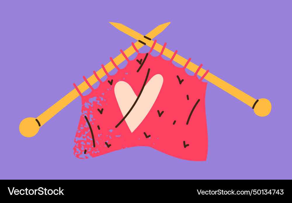 Knitting needles hand drawn Royalty Free Vector Image