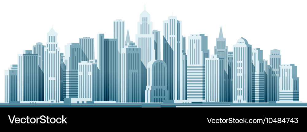 Modern city with skyscrapers construction Vector Image