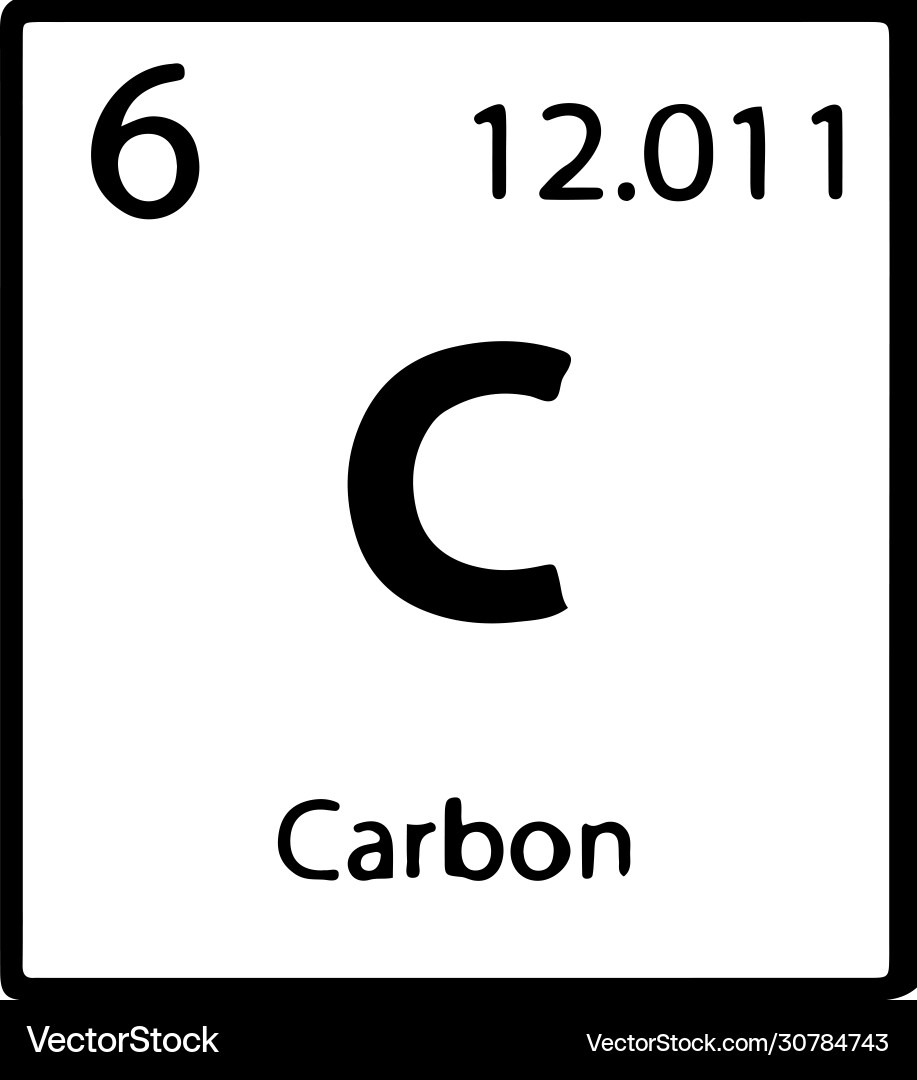 Periodic table element carbon icon isolated Vector Image