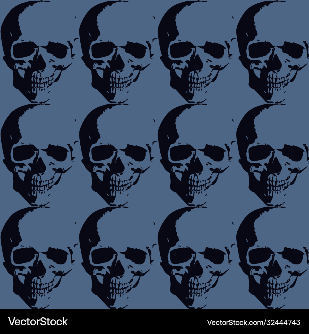 Skulls and roses collage background with several Vector Image