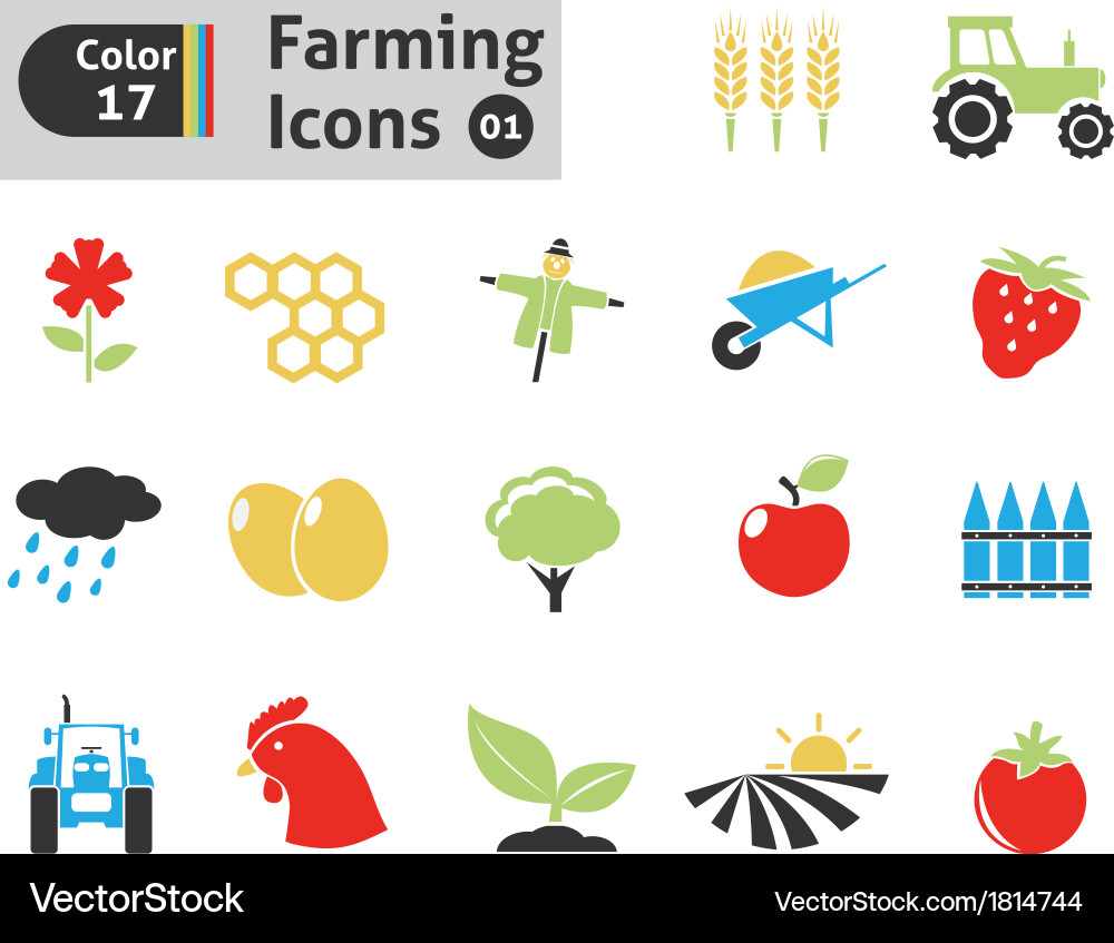 Farming icons Royalty Free Vector Image - VectorStock
