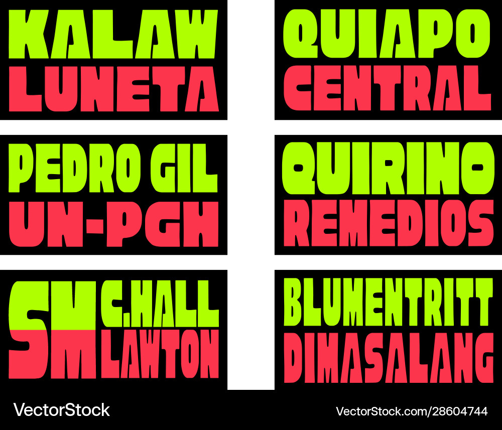 Philippine jeepney signboards Royalty Free Vector Image