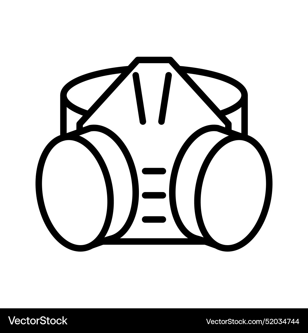 Respirator with filter cartridges linear logo Vector Image