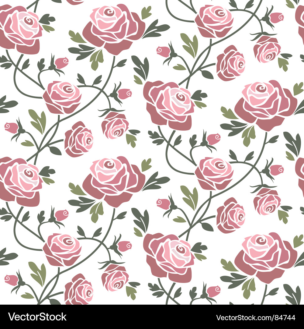 Romantic Rose Seamless Pattern Royalty Free Vector Image
