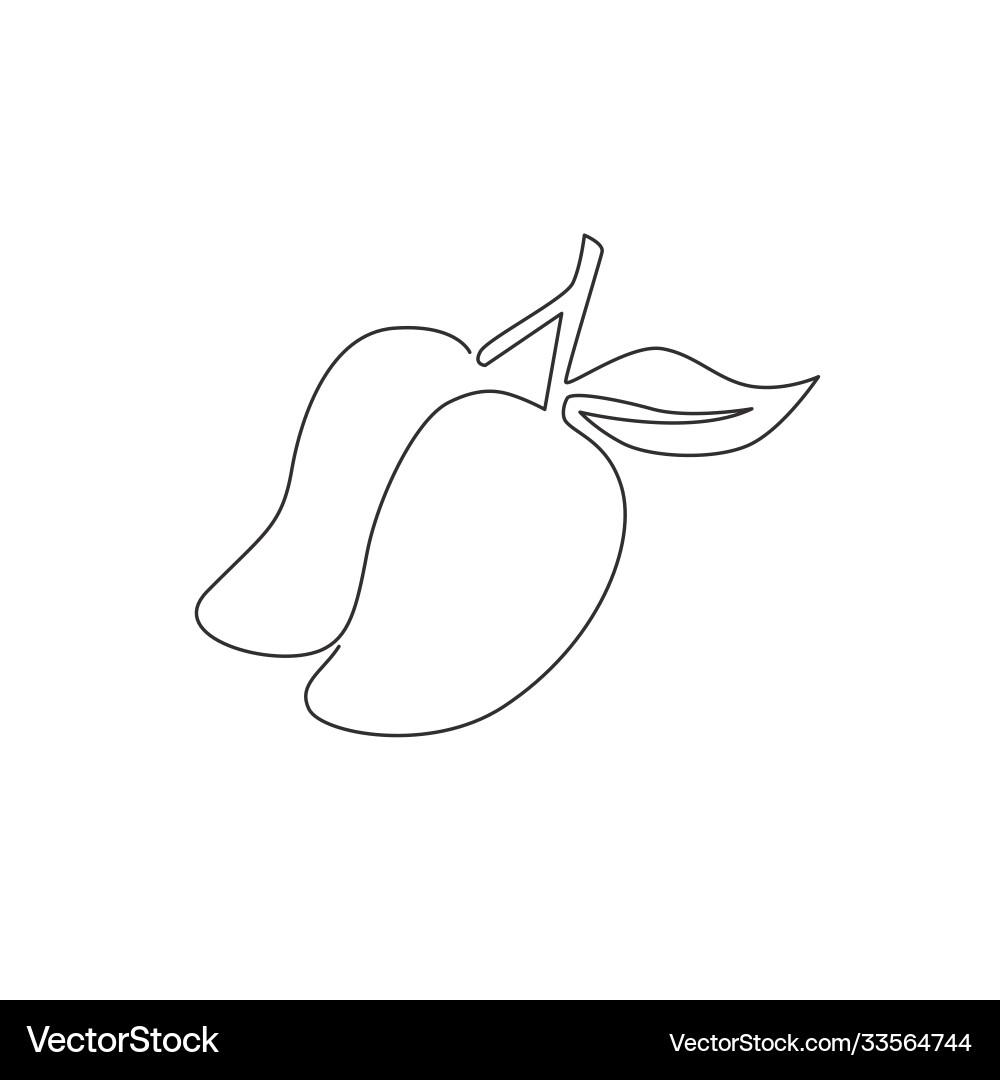 Single one line drawing healthy organic Royalty Free Vector