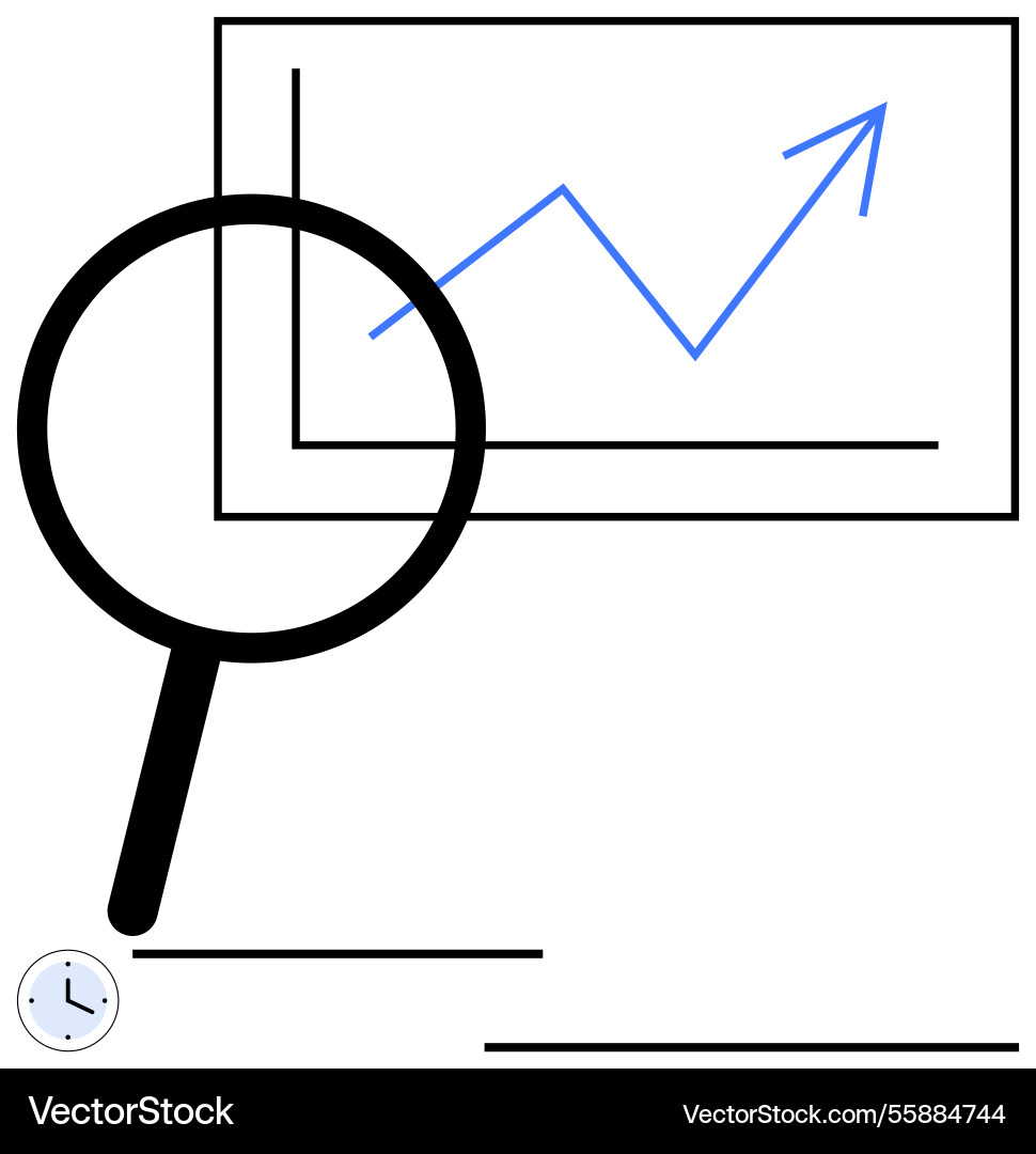 Verstärkende Glasanalyse steigender Graphen mit Zeit