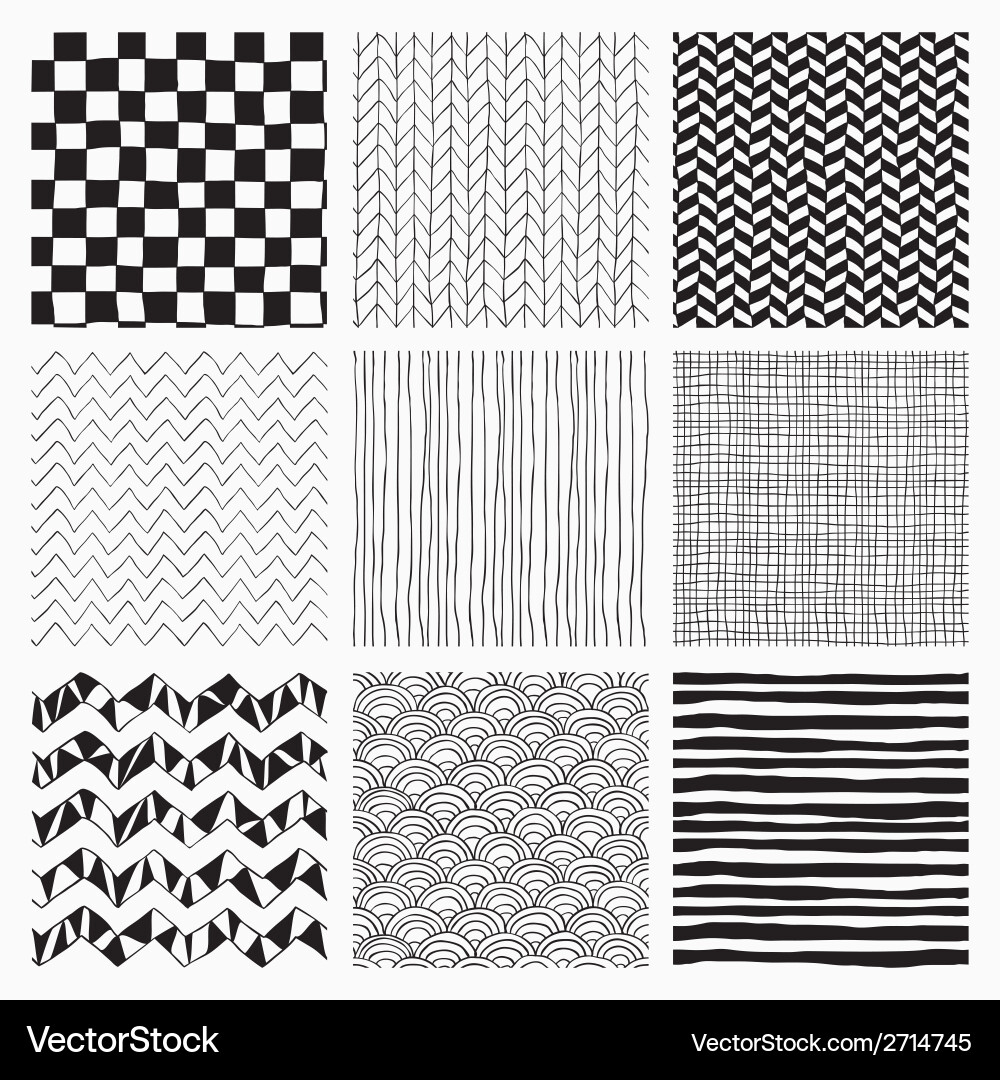 Abstract hand drawn seamless background patterns Vector Image
