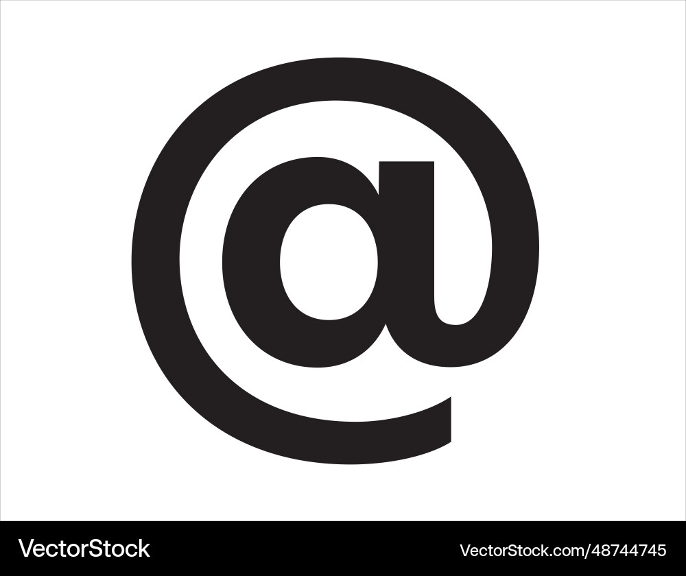 At symbol silhouette art Royalty Free Vector Image