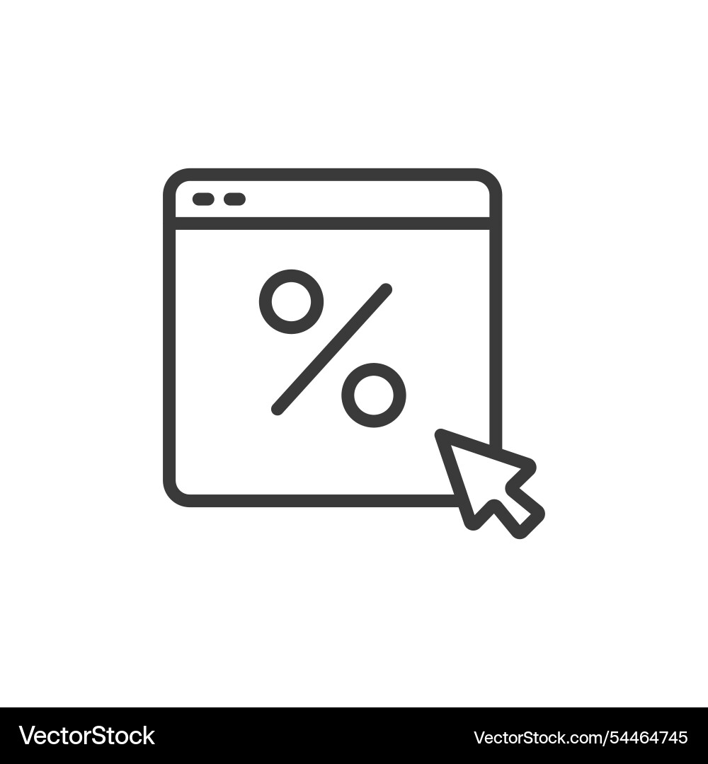 Click on a discount icon in line design Royalty Free Vector