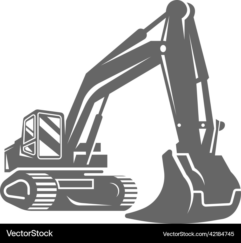 Excavator Icon - Construction Equipment Royalty Free Vector